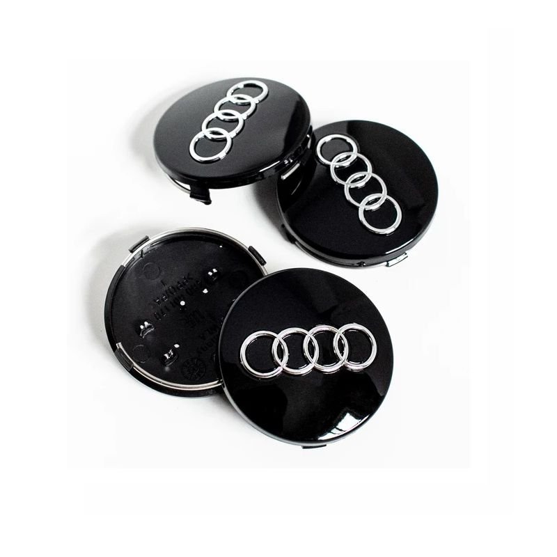 60mm / 57mm AUDI wheel center hub caps covers 4B0601170 black glossy