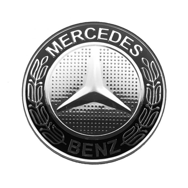 65mm METAL emblems MERCEDES BENZ hub cover Logo stickers SILVER LAUREL