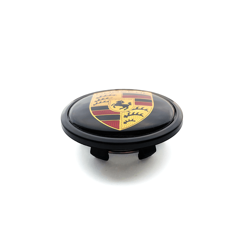 65mm / 48mm PORSCHE wheel center hub caps covers BLACK GOLDEN